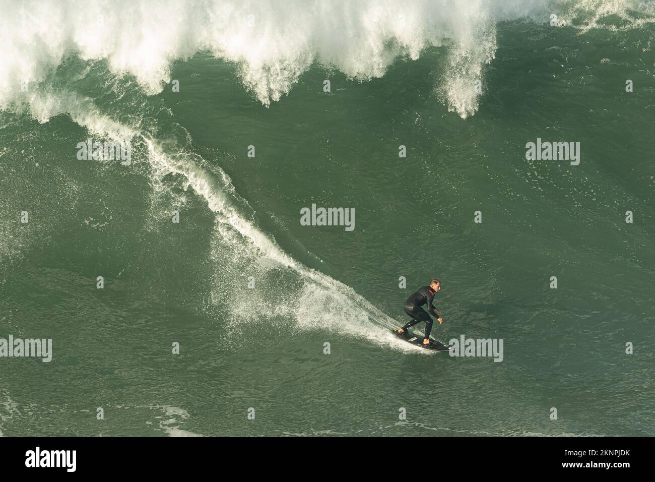 Tow-in Surf or Big Wave Surf at Praia do Norte, Nazaré, Portugal Stock ...