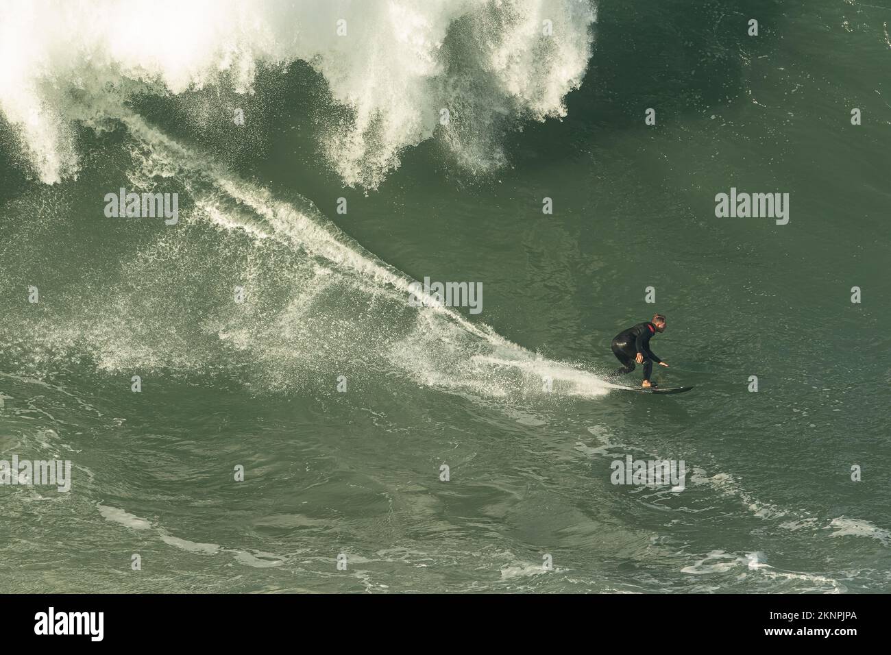 Tow-in Surf or Big Wave Surf at Praia do Norte, Nazaré, Portugal Stock ...