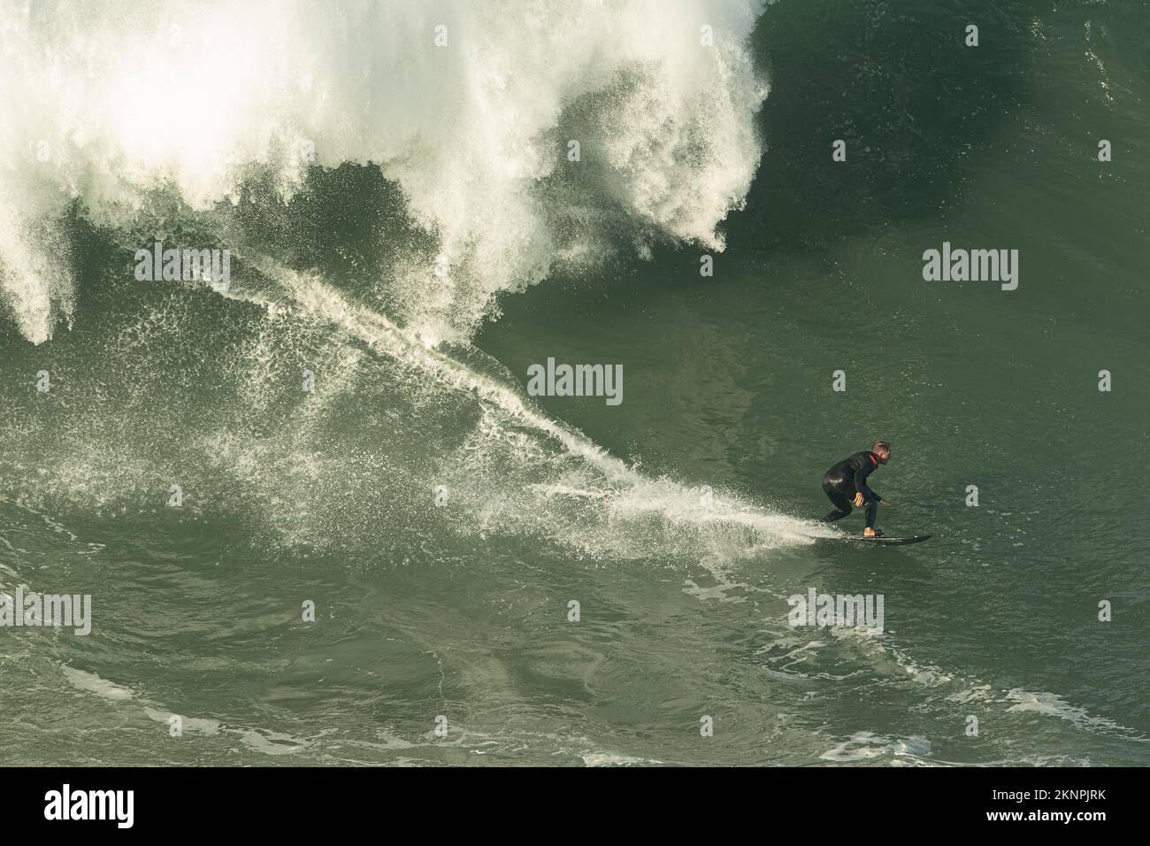 Tow-in Surf or Big Wave Surf at Praia do Norte, Nazaré, Portugal Stock ...
