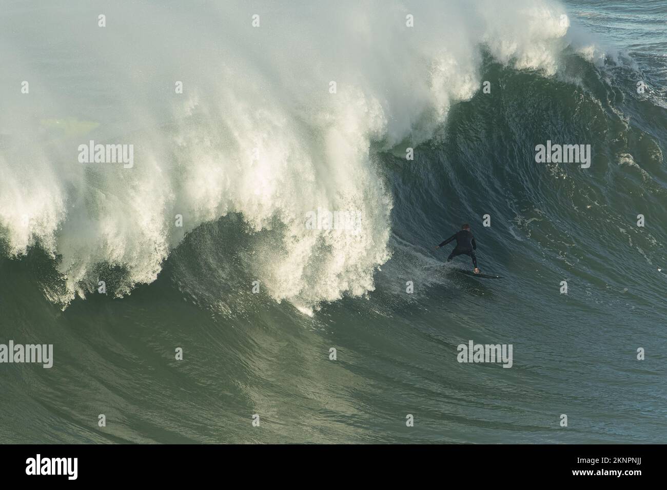 Tow-in Surf or Big Wave Surf at Praia do Norte, Nazaré, Portugal Stock ...