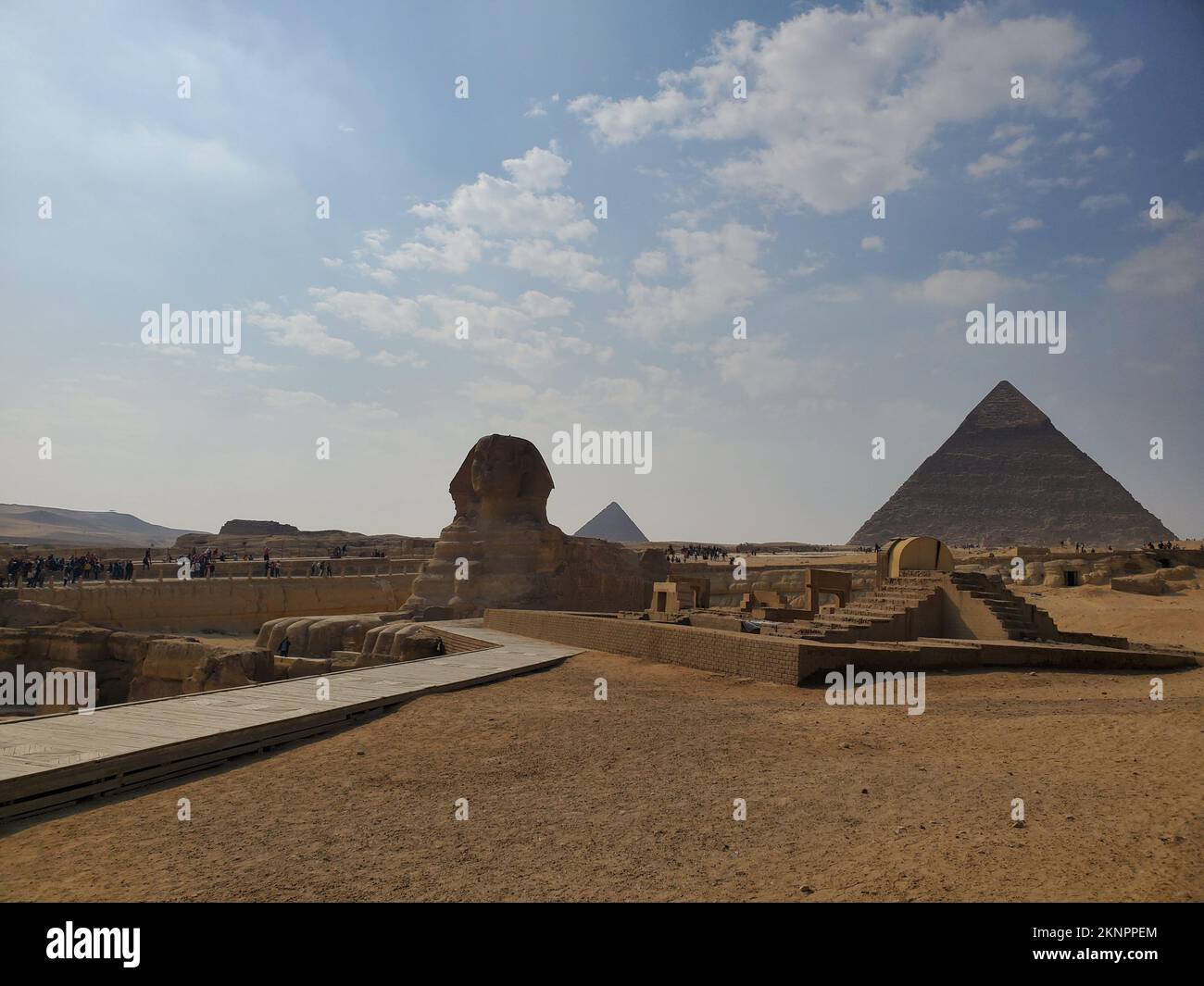 The Great Sphinx against the background of the pyramids of the pharaohs ...