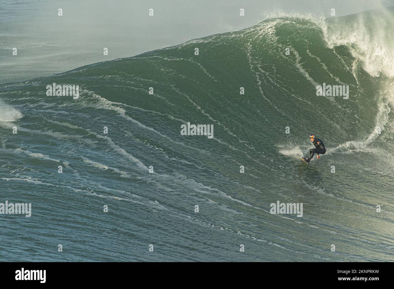 Tow-in Surf or Big Wave Surf at Praia do Norte, Nazaré, Portugal Stock ...