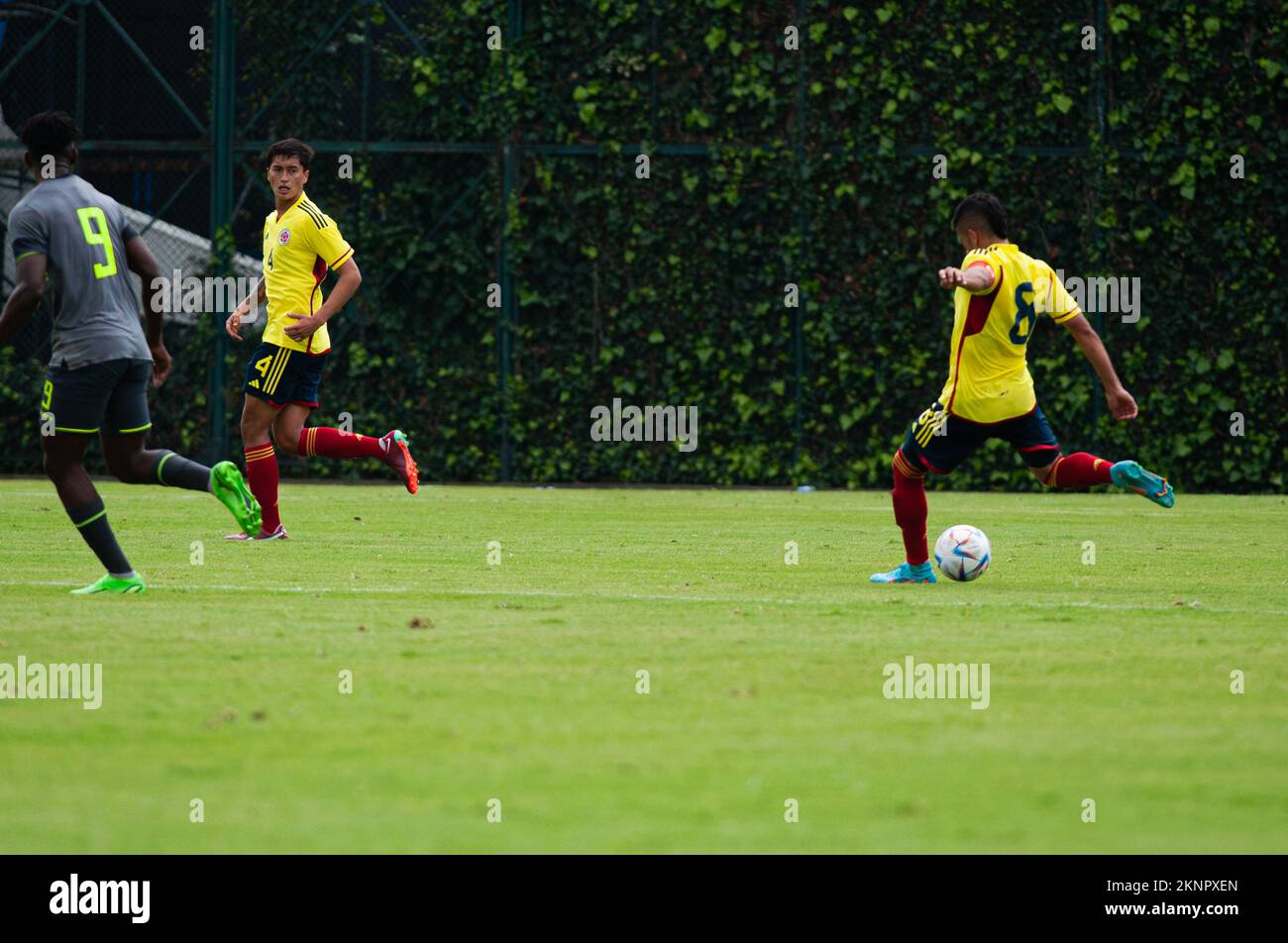 Colombia and Ecuador U-20 teams, play a friendly match in Bogota ...