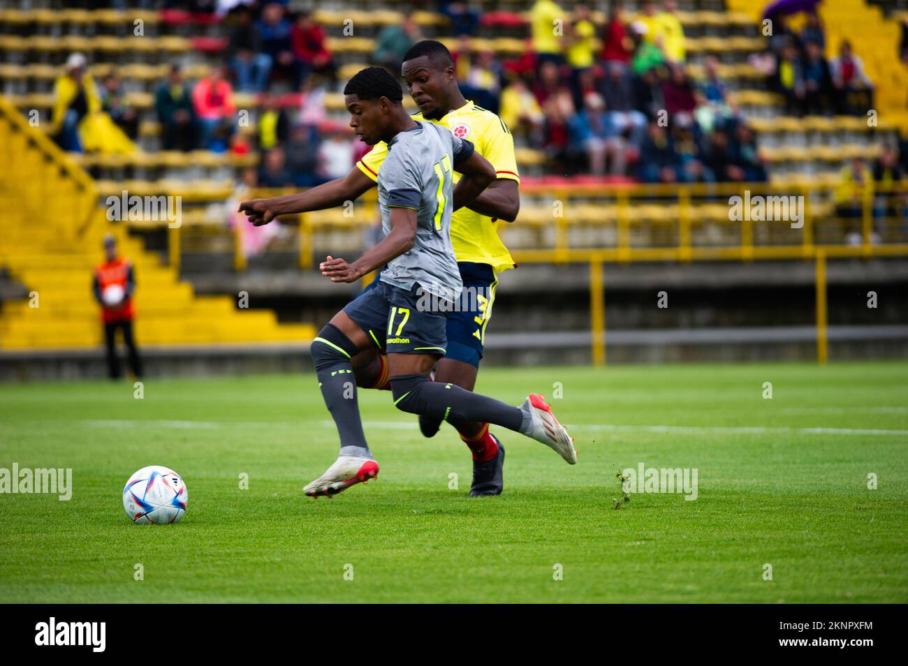 Colombia and Ecuador U-20 teams, play a friendly match in Bogota ...