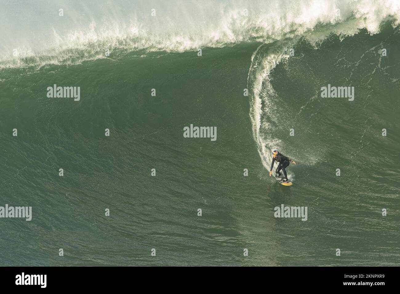 Tow-in Surf or Big Wave Surf at Praia do Norte, Nazaré, Portugal Stock ...