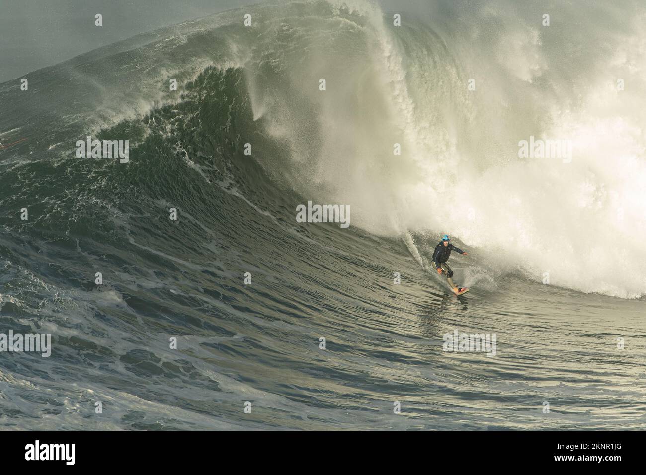 Tow-in Surf or Big Wave Surf at Praia do Norte, Nazaré, Portugal Stock ...