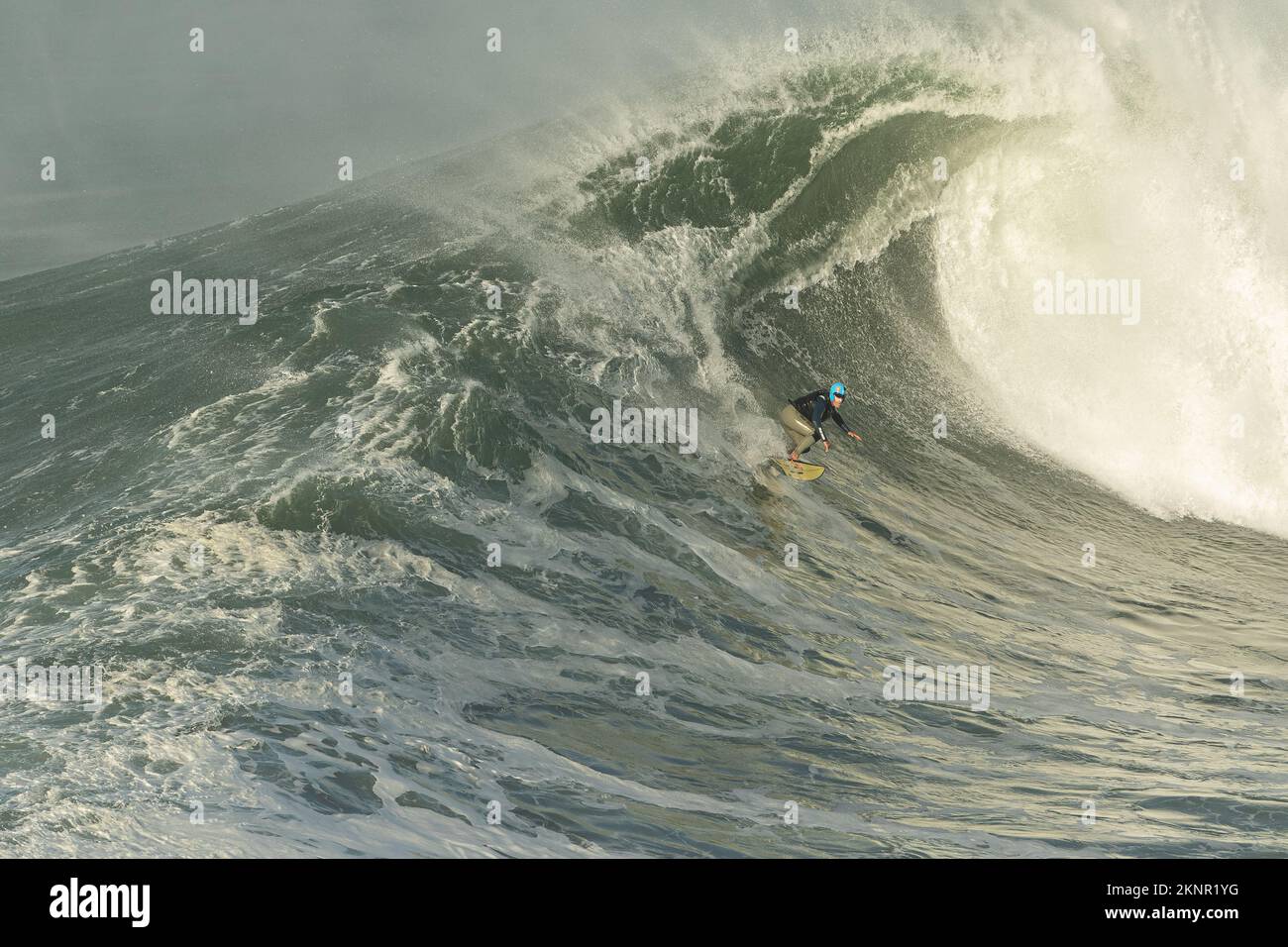 Tow-in Surf or Big Wave Surf at Praia do Norte, Nazaré, Portugal Stock ...