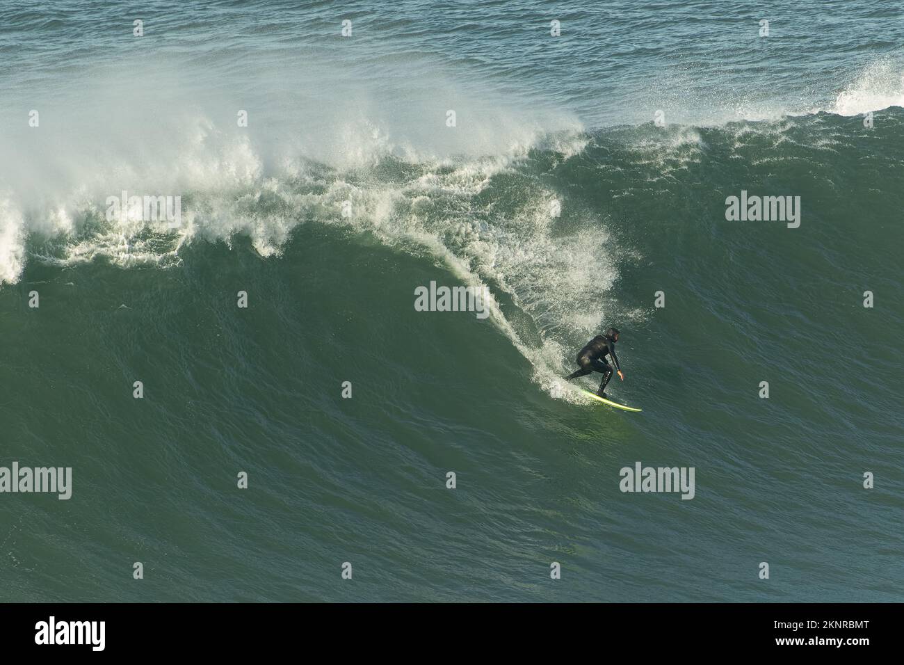Tow-in Surf or Big Wave Surf at Praia do Norte, Nazaré, Portugal Stock ...