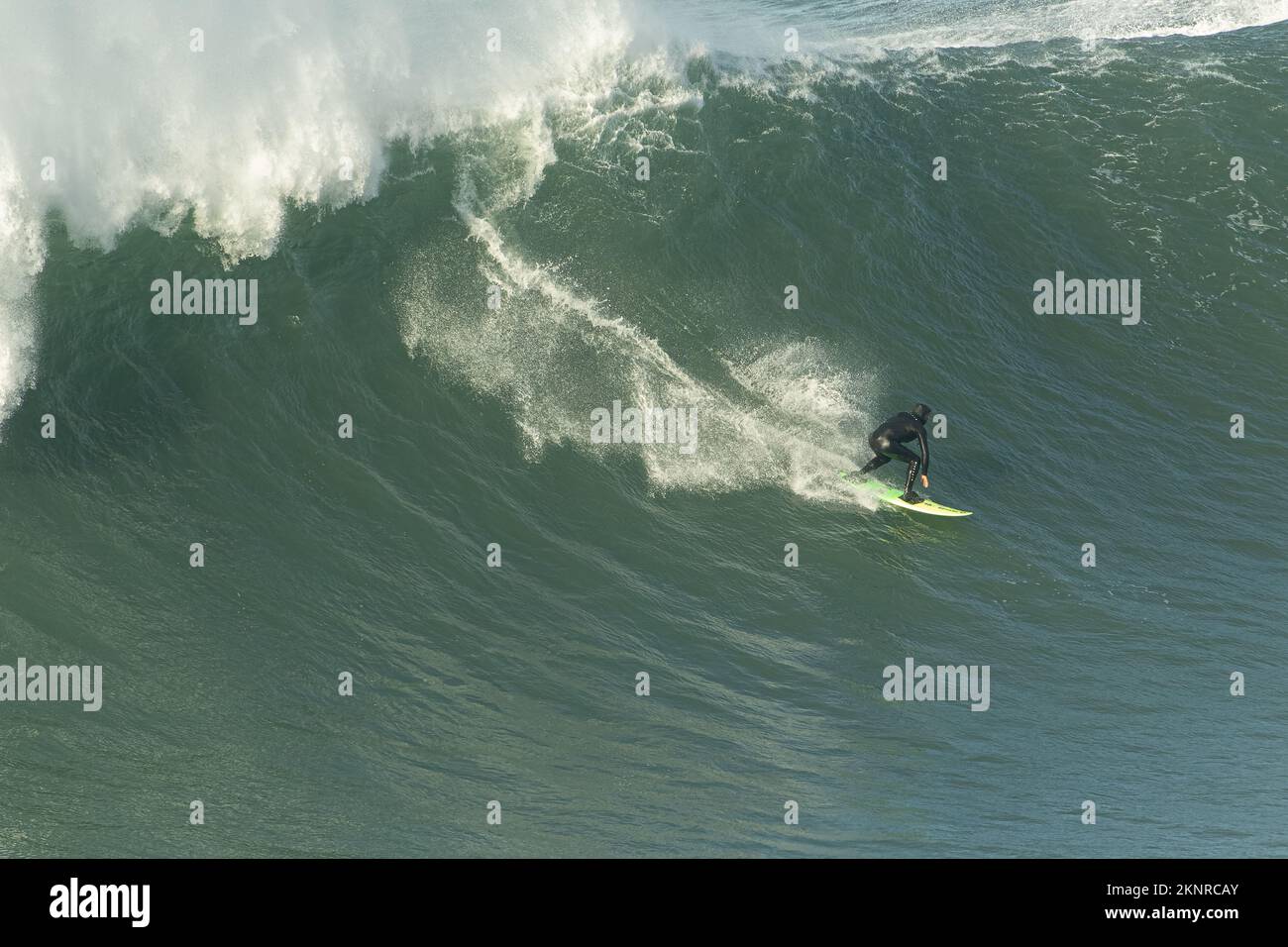 Tow-in Surf or Big Wave Surf at Praia do Norte, Nazaré, Portugal Stock ...