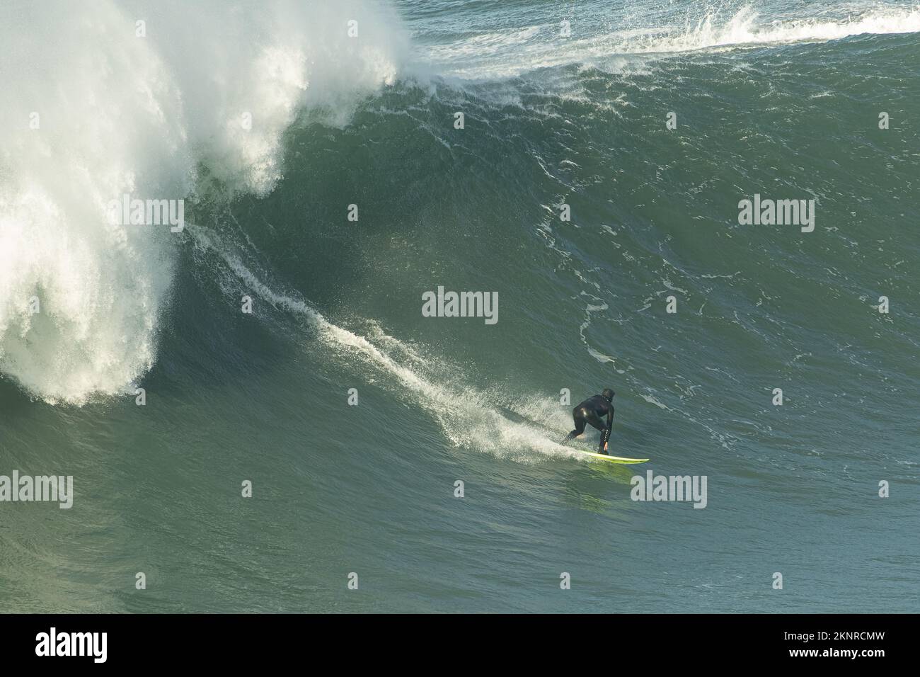 Tow-in Surf or Big Wave Surf at Praia do Norte, Nazaré, Portugal Stock ...