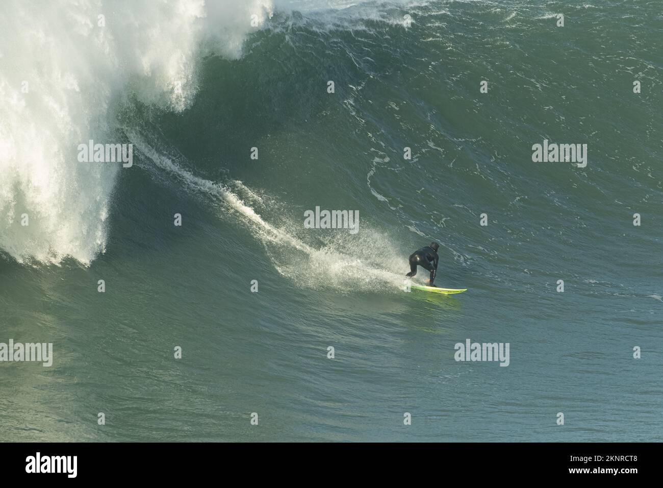 Tow-in Surf or Big Wave Surf at Praia do Norte, Nazaré, Portugal Stock ...