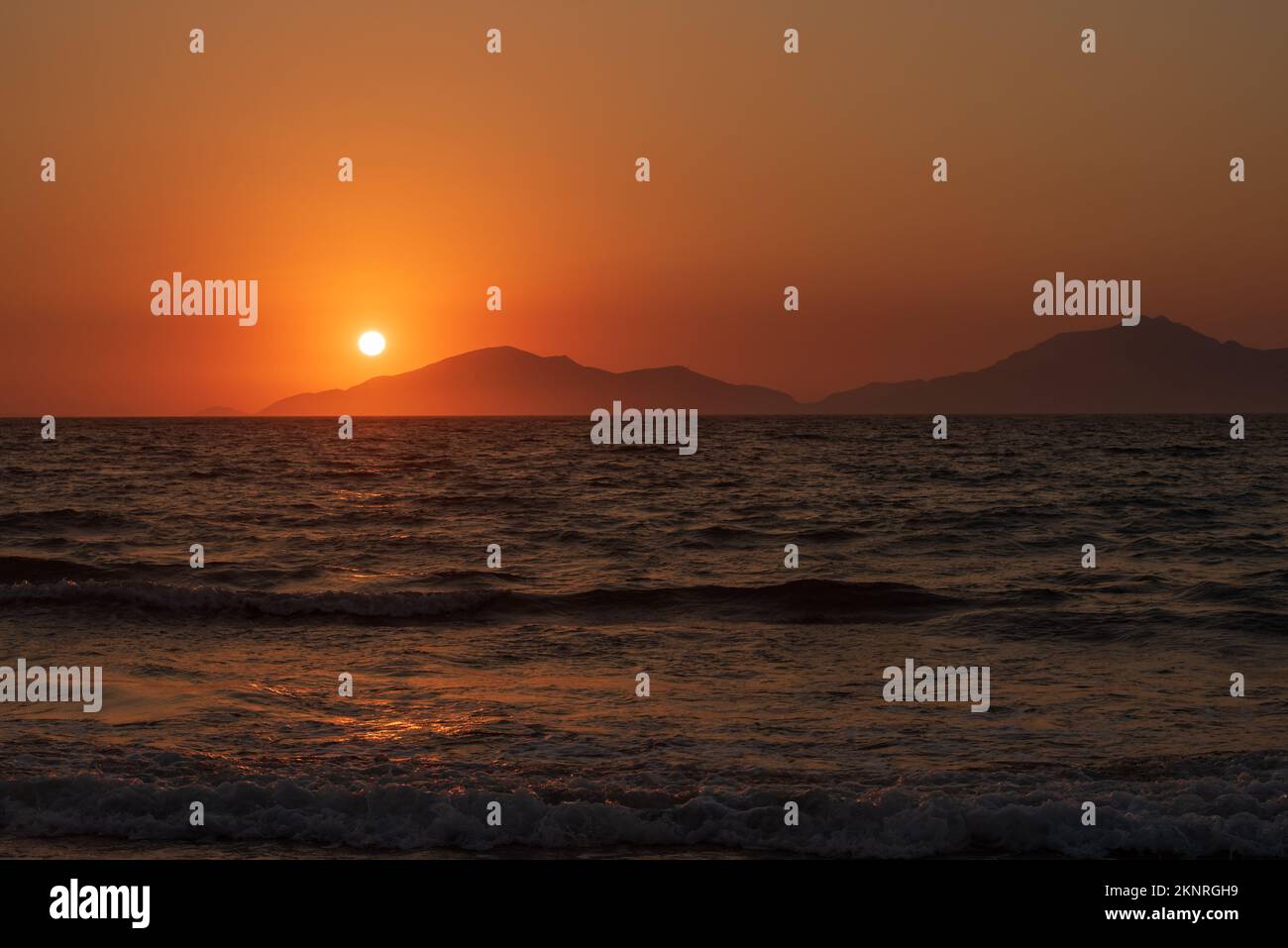 Sunset view on Kos island Stock Photo - Alamy