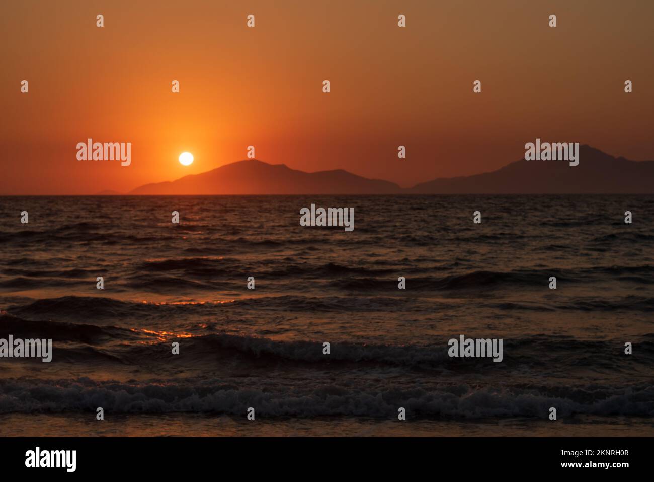 Sunset view on Kos island Stock Photo - Alamy