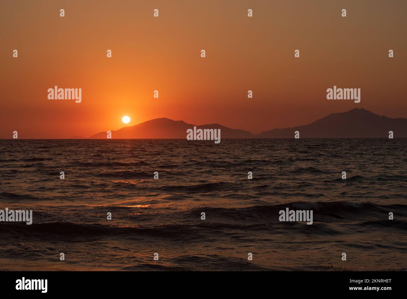 Sunset view on Kos island Stock Photo - Alamy
