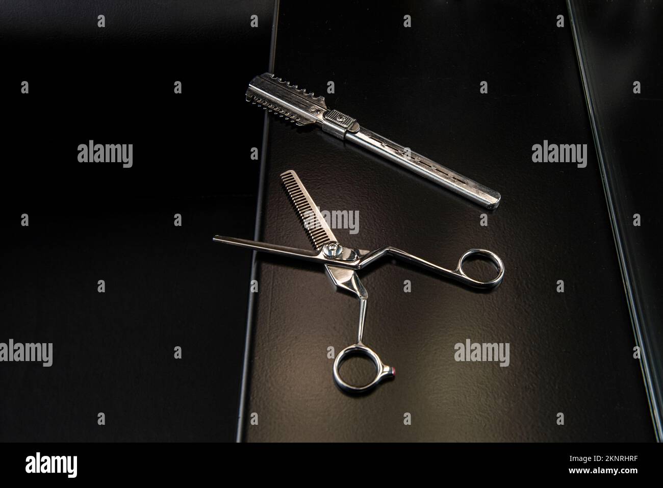 Barber tools for men with epilator and stainless steel scissors on ...