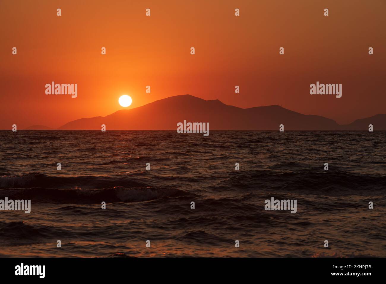 Sunset view on Kos island Stock Photo - Alamy