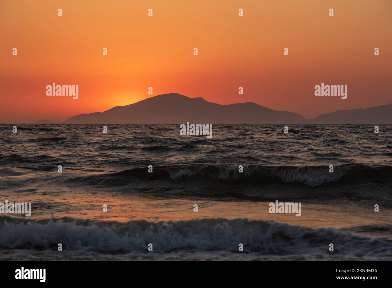 Sunset view on Kos island Stock Photo - Alamy