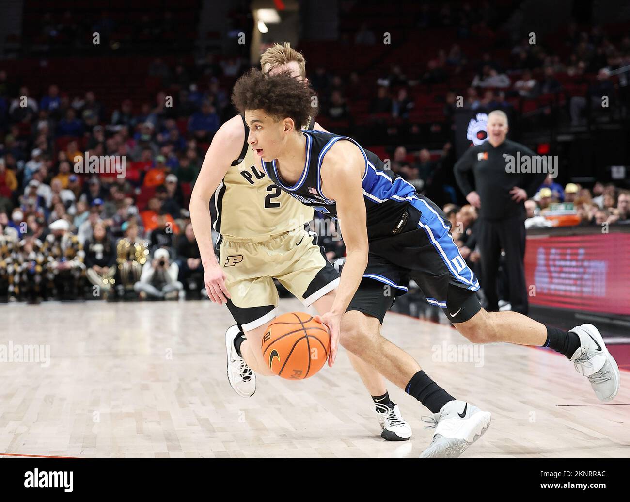 November 27, 2022: Duke Blue Devils guard Tyrese Proctor (5) frives ...