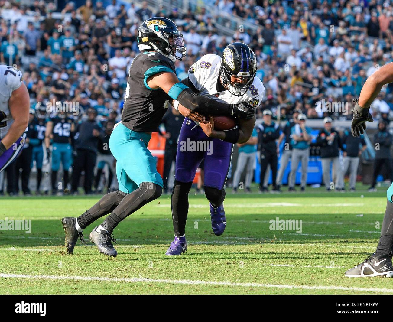Jacksonville, FL, USA. 27th Nov, 2022. Baltimore Ravens quarterback ...