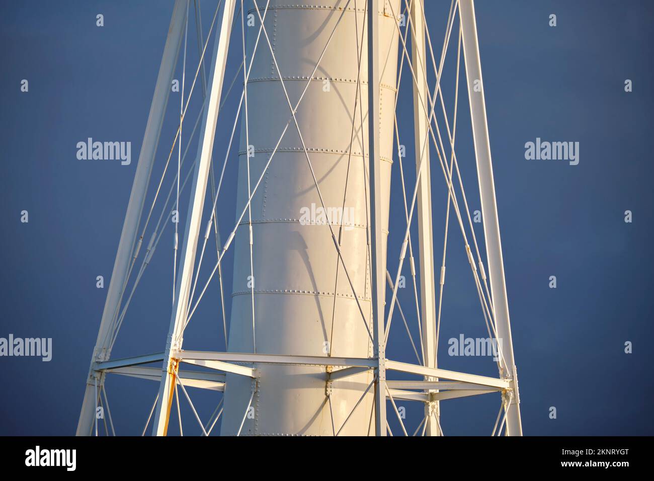 Metal frame structure of high industrial tower enforced with steel bars ...