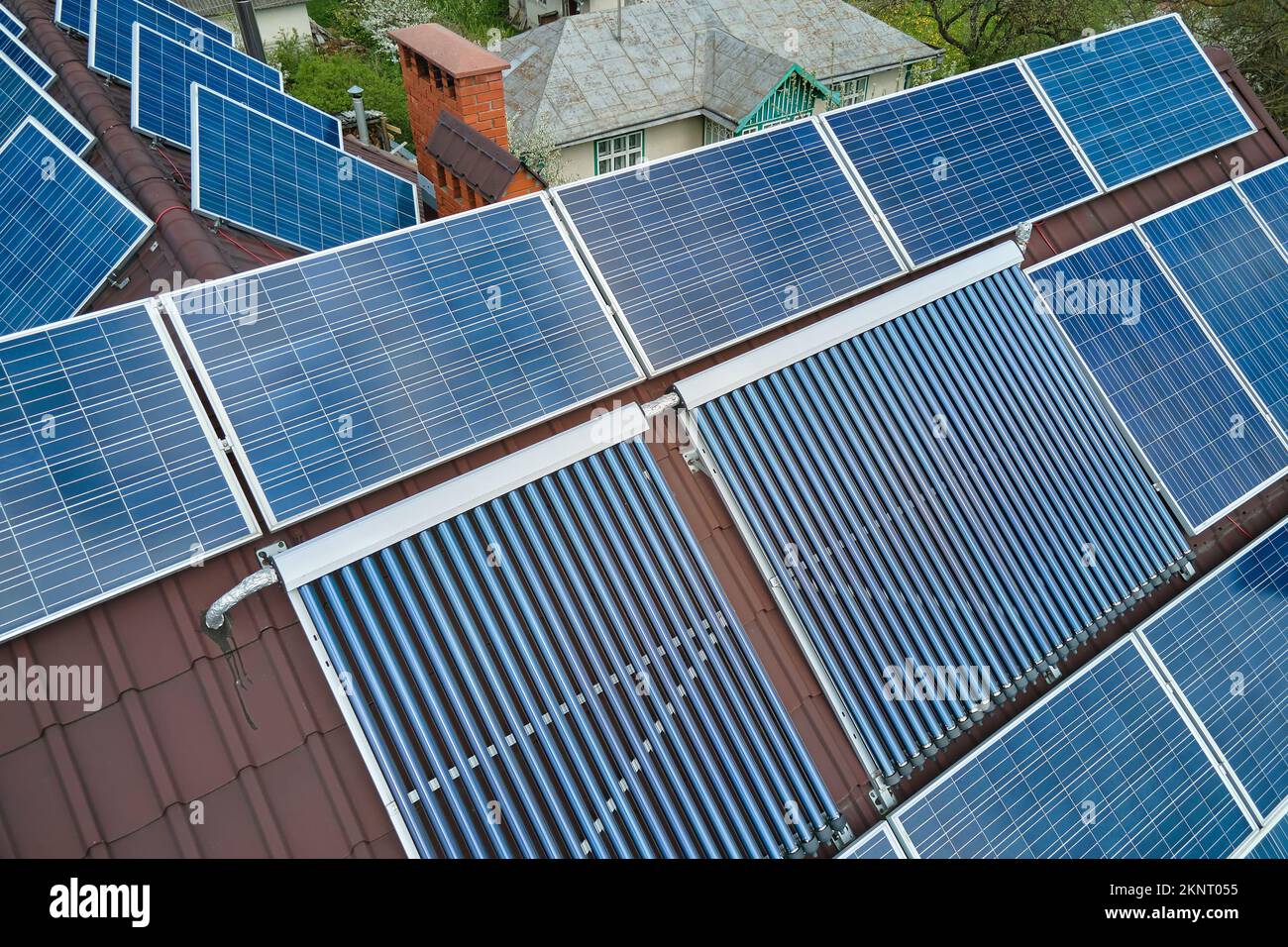 Photovoltaic panels and vacuum air solar collectors for water heating ...