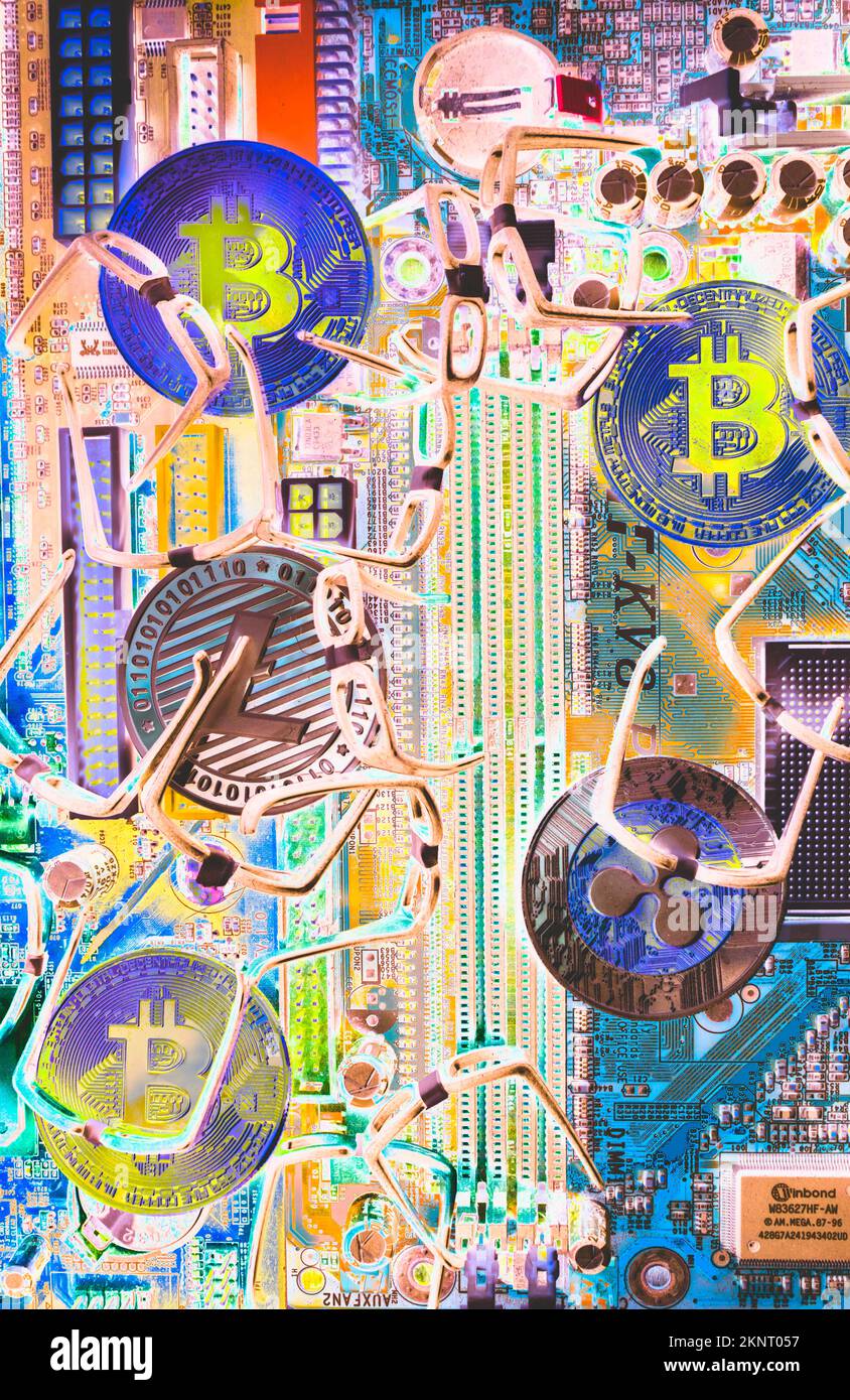 Pop art design on a mix of developer glasses and tokenised assets on ...