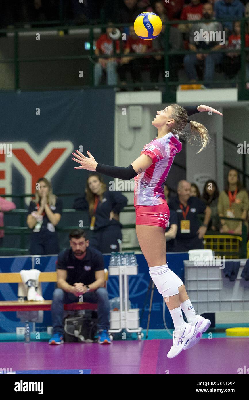 ALESSIA ORRO (Vero Volley Milano) at service during Vero Volley Milano ...