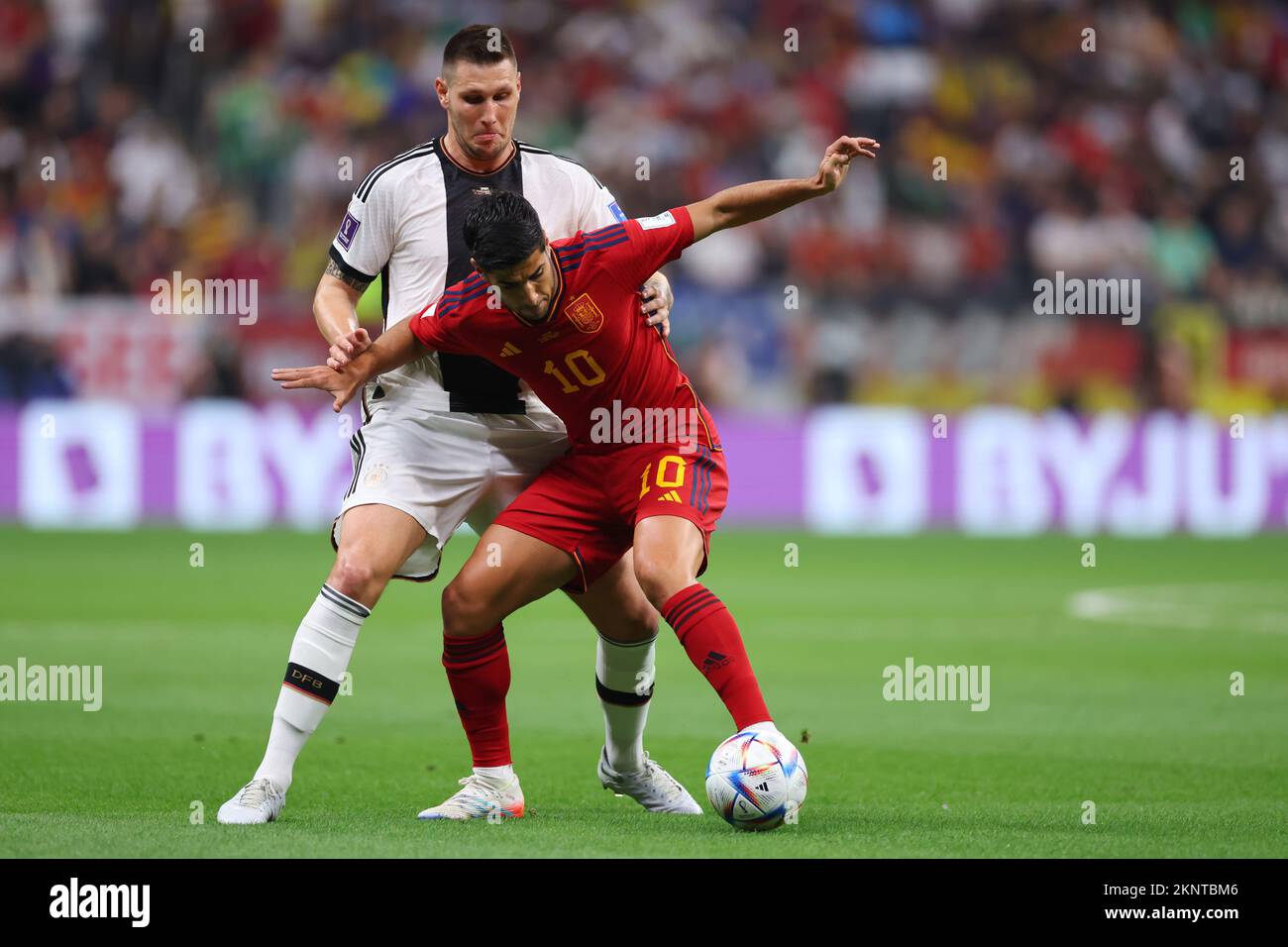 Al Khor, Qatar. 27th Nov, 2022. (L to R) Niklas Sule (GER), Marco ...