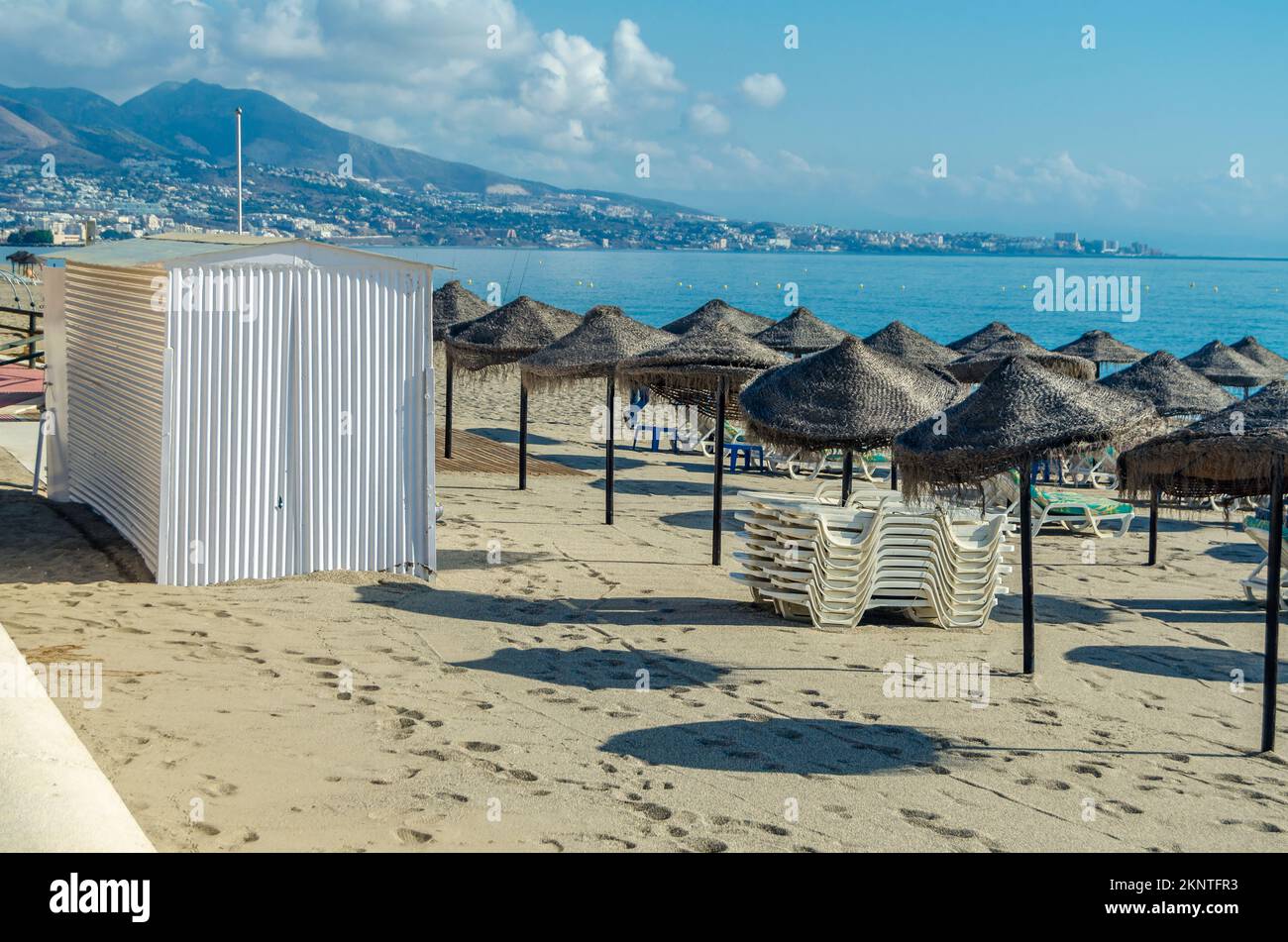 View of the beach of Fuengirola, Andalusia, southern Spain Stock Photo ...