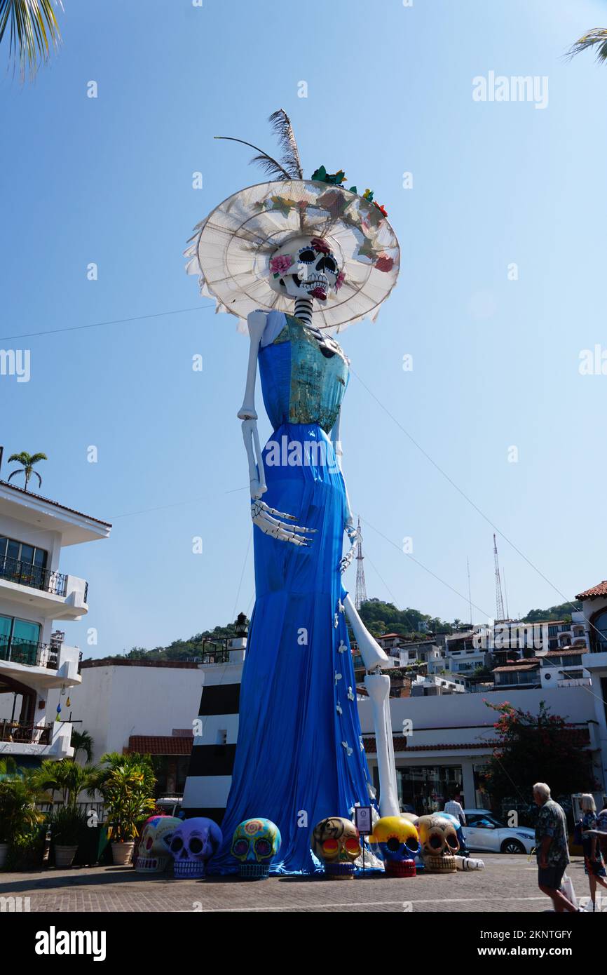 Puerto Vallarta, Mexico - November 9, 2022 - The tall blue shrine in ...
