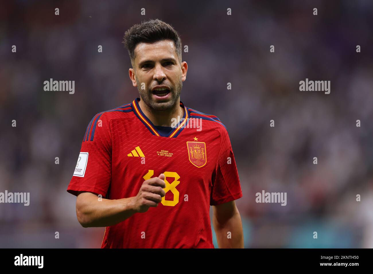Al Khor, Qatar. 27th Nov, 2022. Jordi Alba (ESP) Football/Soccer : FIFA World Cup Qatar 2022 ...
