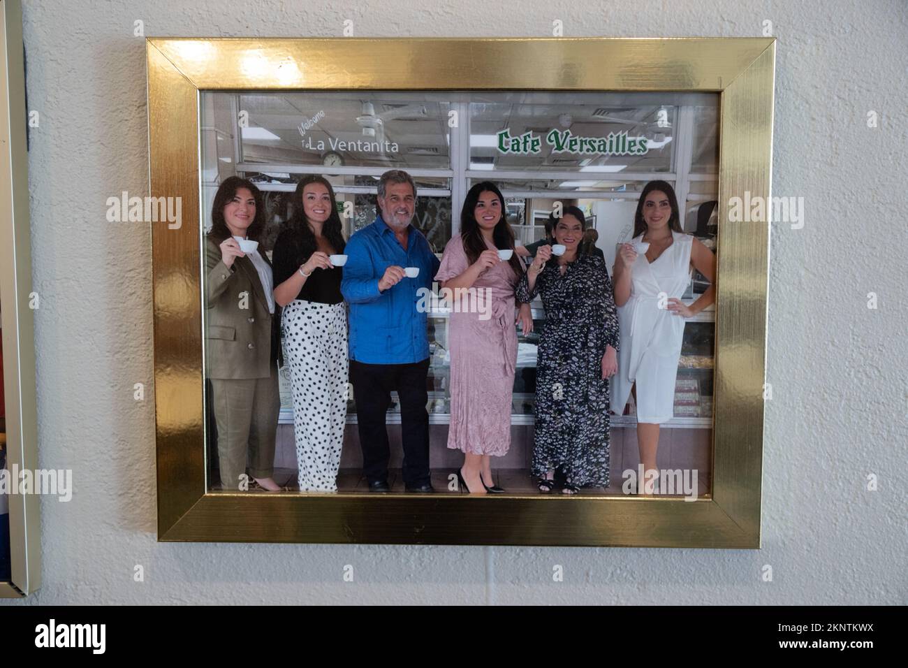 A picture hangs at the restaurant of Felipe Sr. with his daughters and ...