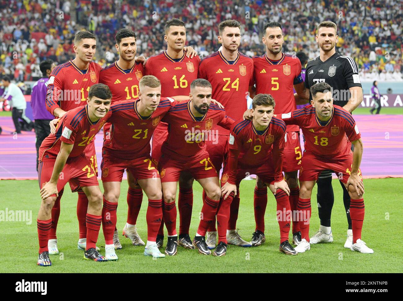 Spain's starting eleven pose for a team photo ahead of a World Cup ...