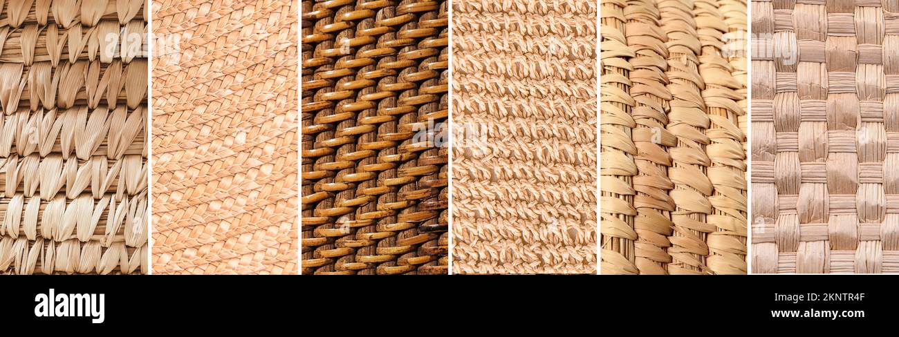 Set of rattan textures, closeup Stock Photo - Alamy
