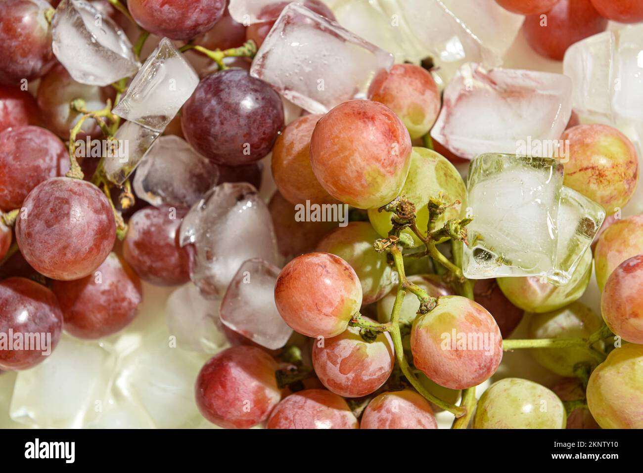 Bunch of grapes in ice, closeup Stock Photo - Alamy
