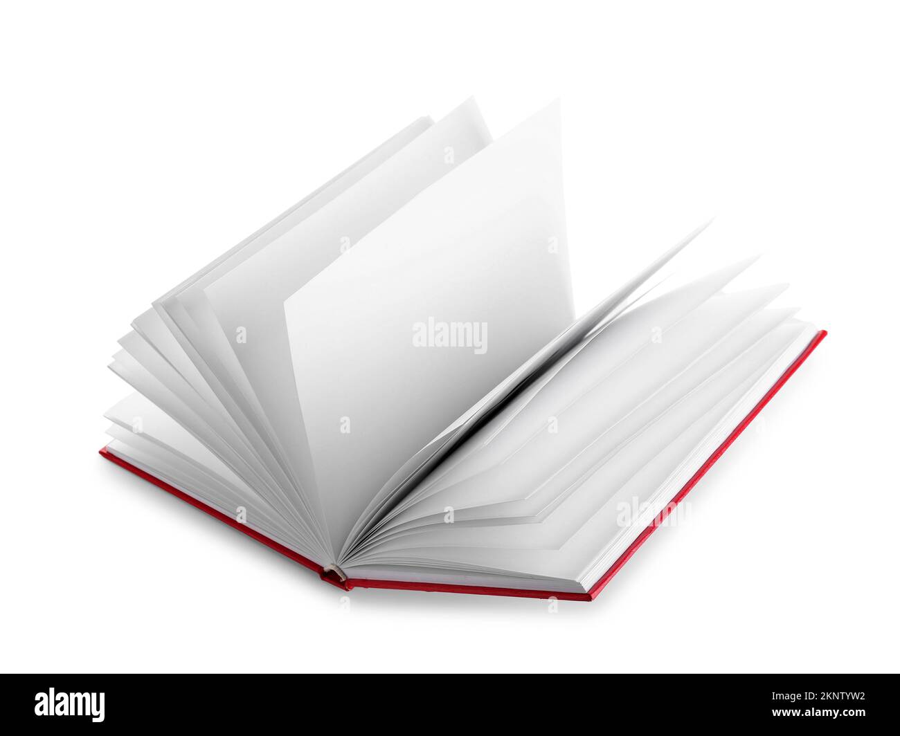 Flying open book on white background Stock Photo - Alamy