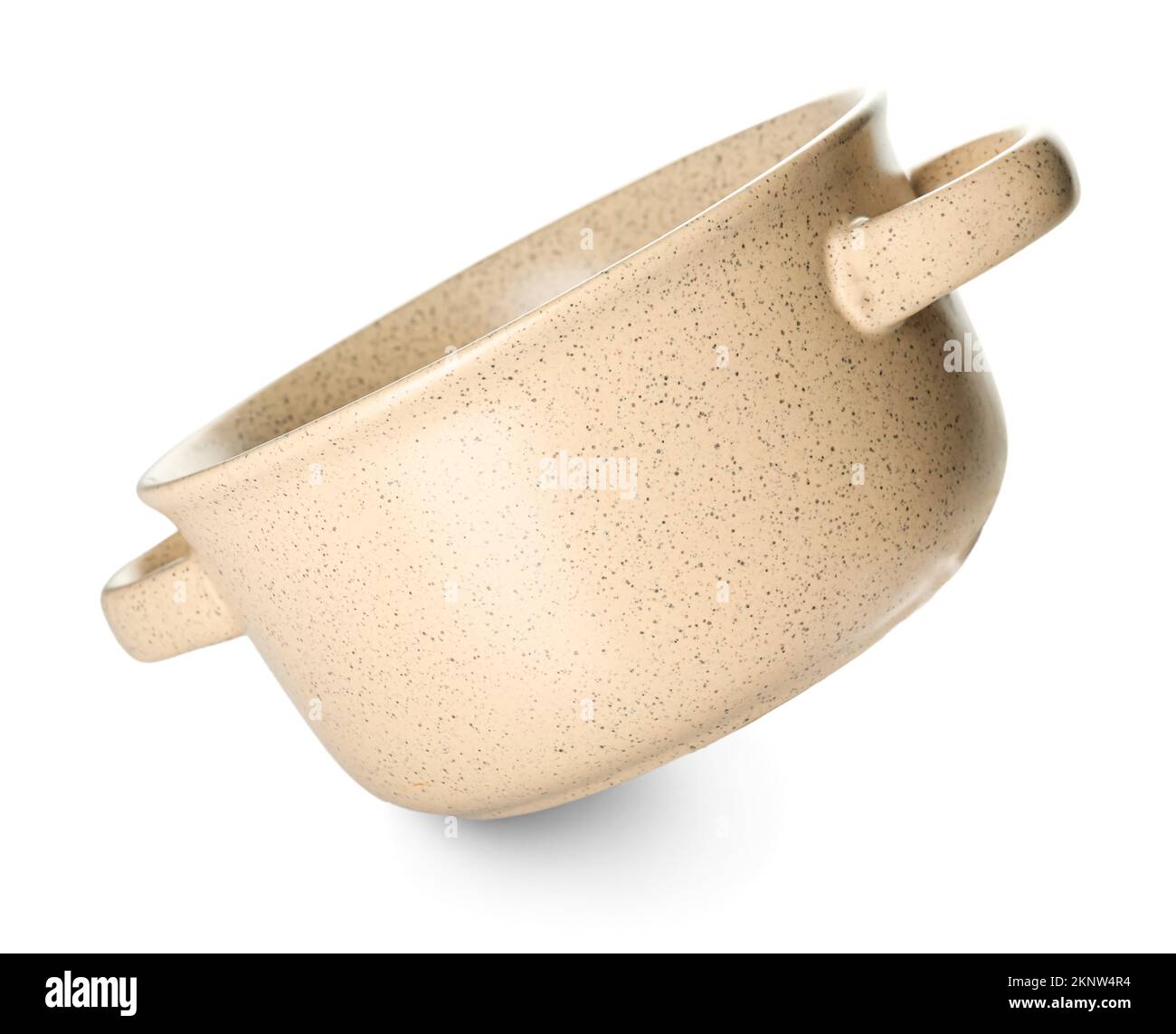 Beige pot isolated on white background Stock Photo - Alamy