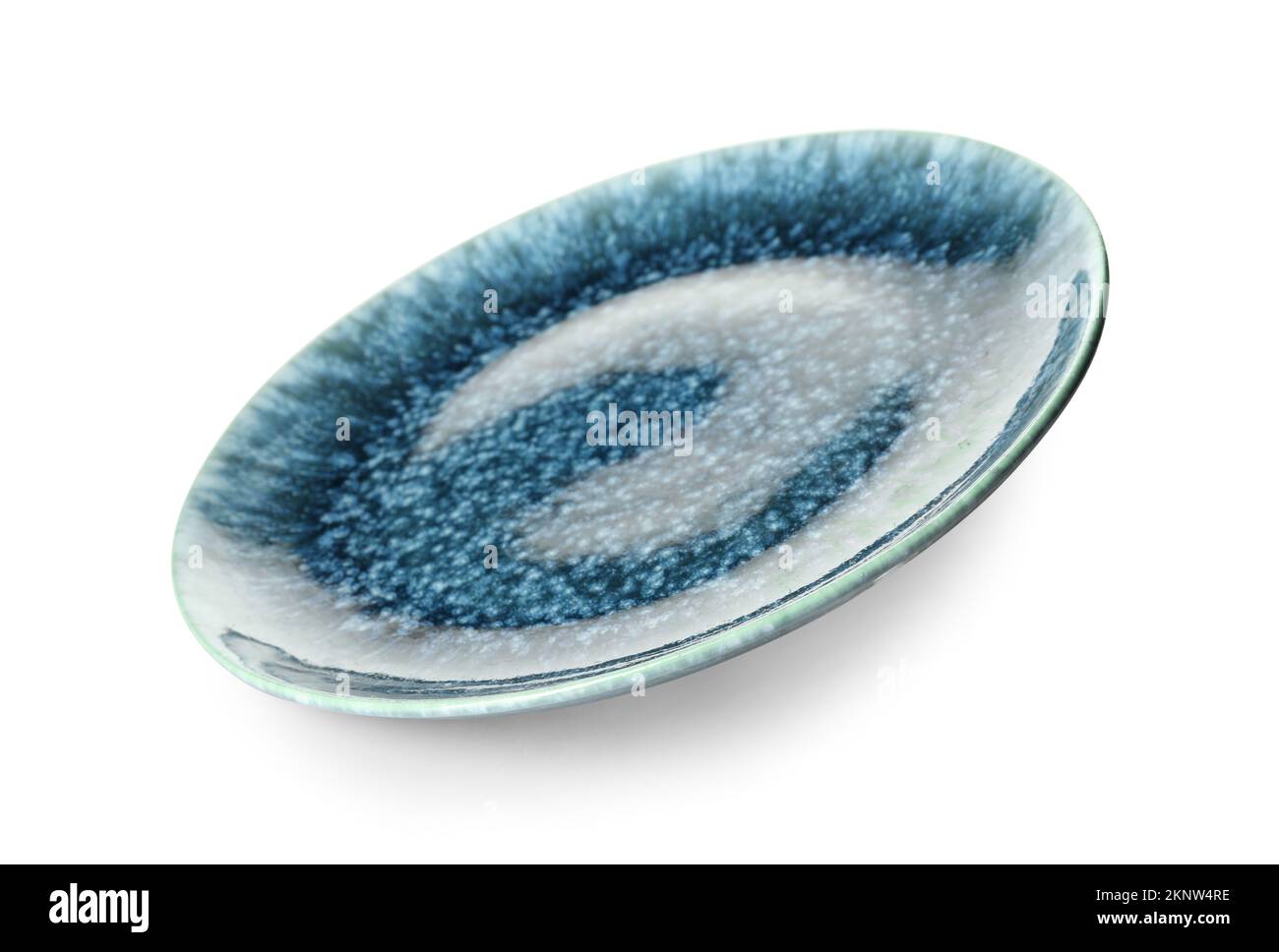 Blue plate isolated on white background Stock Photo - Alamy