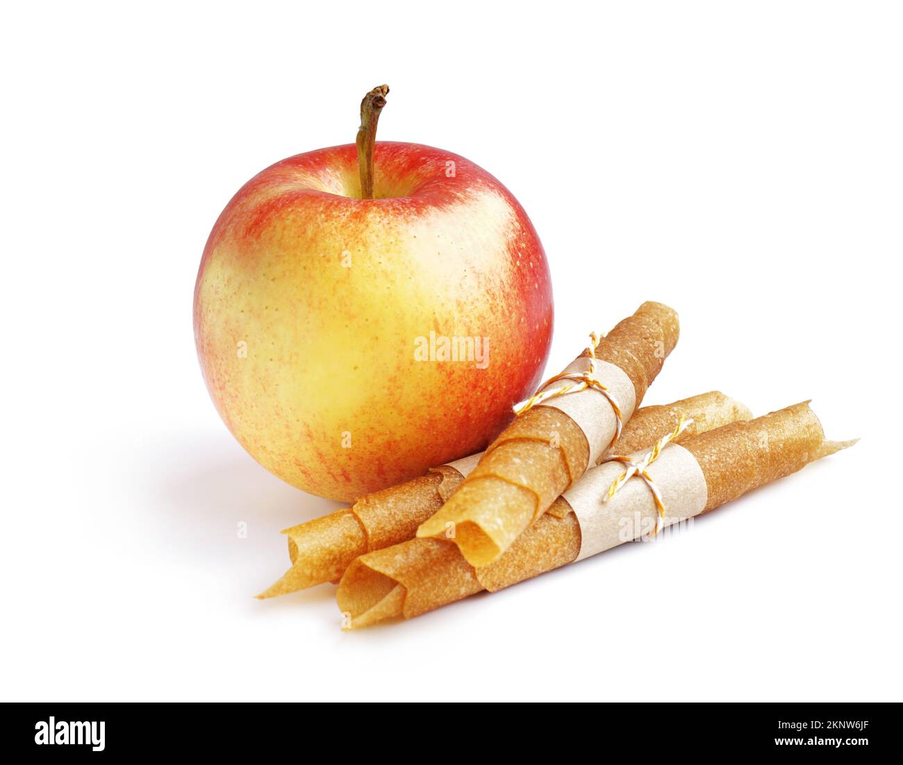 Delicious homemade apple pastilles on white background Stock Photo - Alamy
