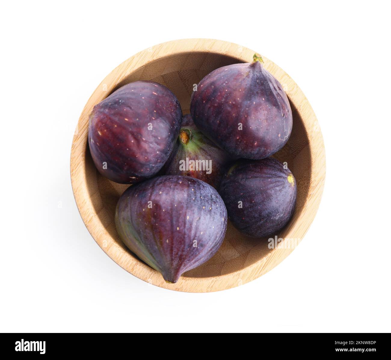 Wooden bowl of fresh ripe figs on white background Stock Photo - Alamy