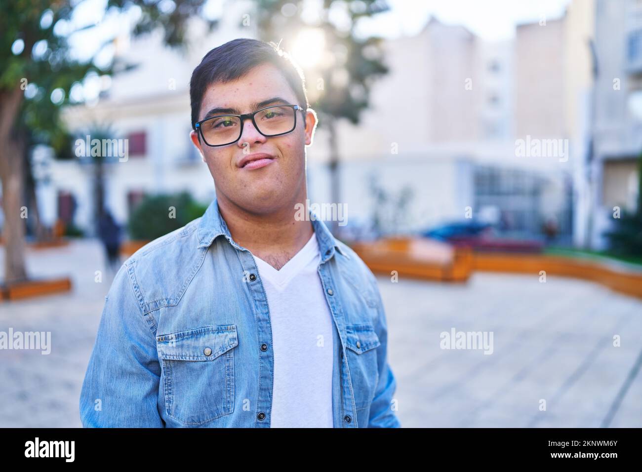 Cheerful man down syndrome hi-res stock photography and images - Alamy