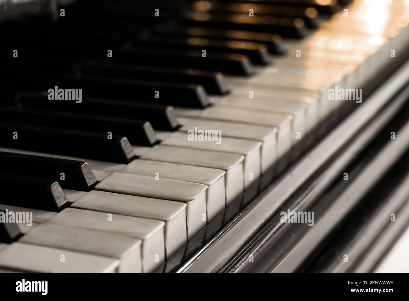 Keys of classic grand piano, closeup Stock Photo - Alamy