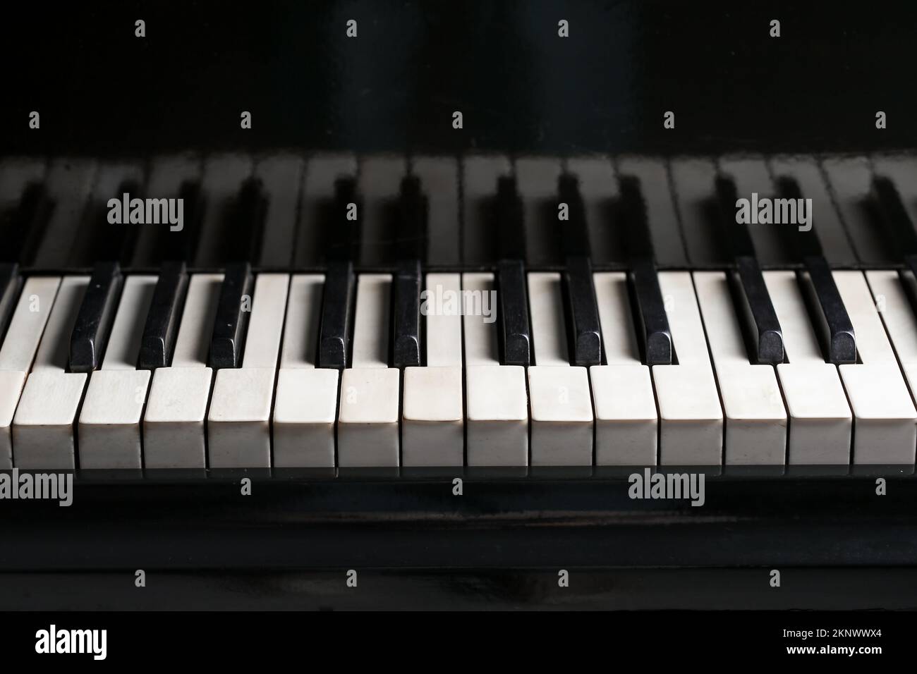 Keys of classic grand piano, closeup Stock Photo - Alamy
