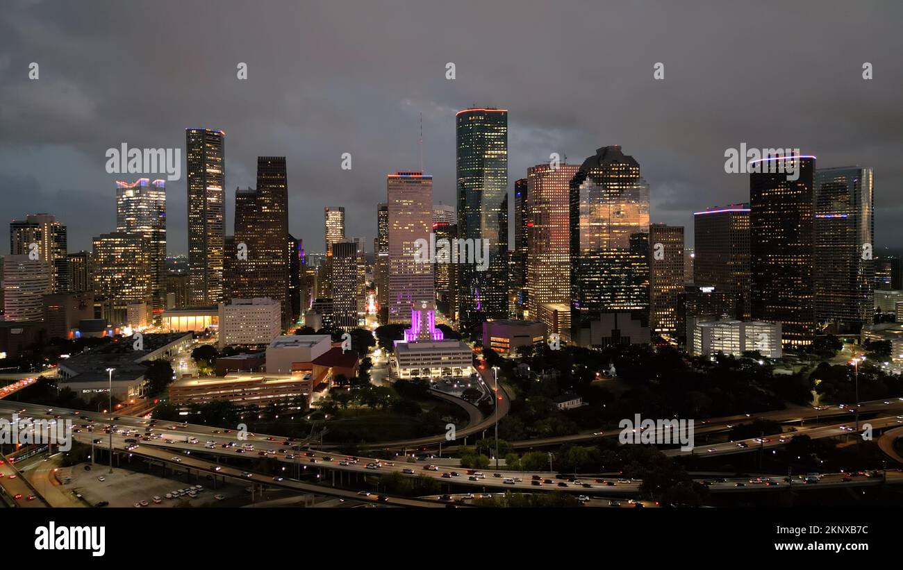 Amazing Skyline of Houston Texas by night - HOUSTON, UNITED STATES ...
