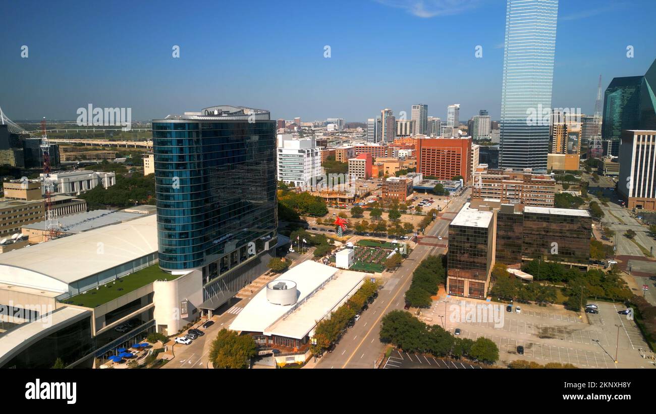 The impressive city center of Dallas from above - DALLAS, UNITED STATES ...
