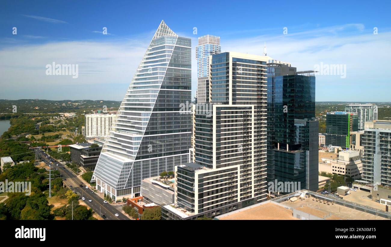 The modern skyscrapers in Austin Downtown - AUSTIN, UNITED STATES ...