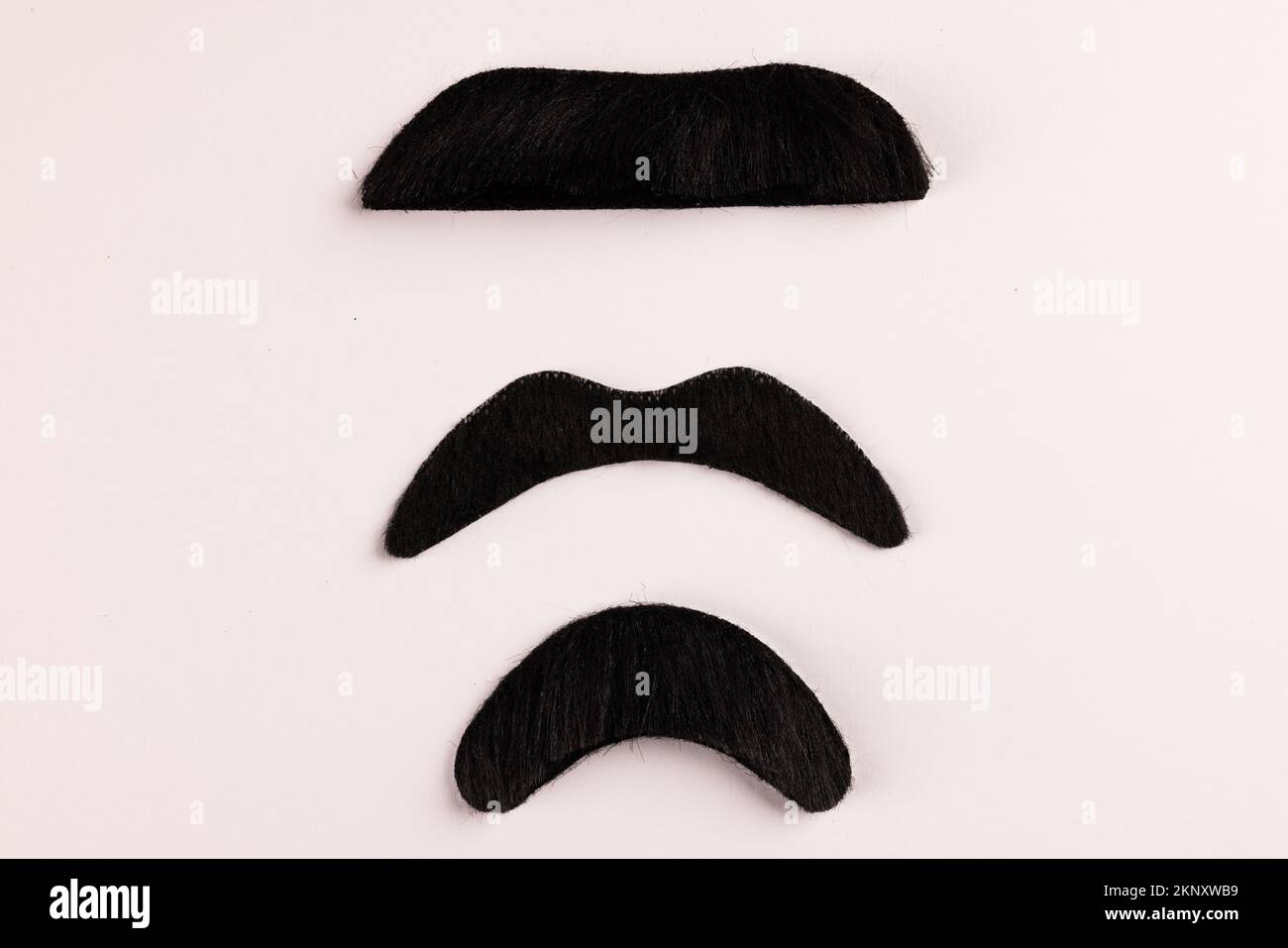 Composition of fake moustaches on white background with copy space ...