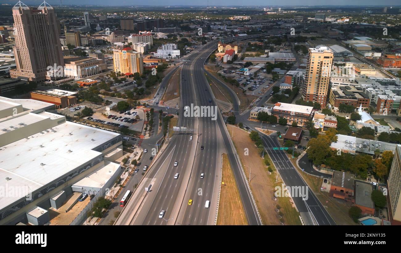 The highway in the city of San Antonio from above - SAN ANTONIO, UNITED ...