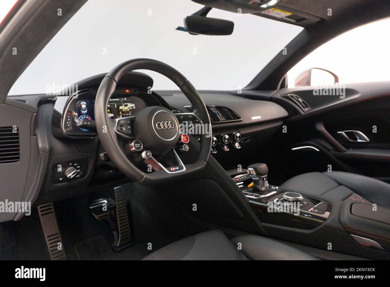 An Audi R8 2020 dashboard, view from outside Stock Photo - Alamy