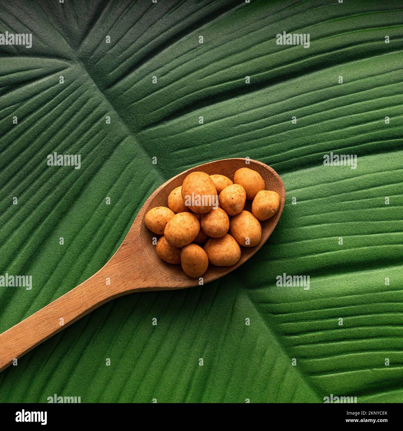 Organic Japanese peanuts in the spoon - Arachis hypogaea Stock Photo ...